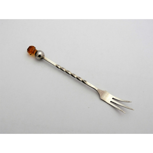 Silver Fork with Citrine, Ballater by William Robb » Antique Silver Spoons