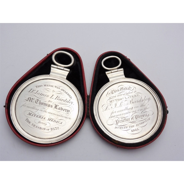 Large Pair of Inscribed Silver Medical Medals, 1832 » Antique Silver Spoons