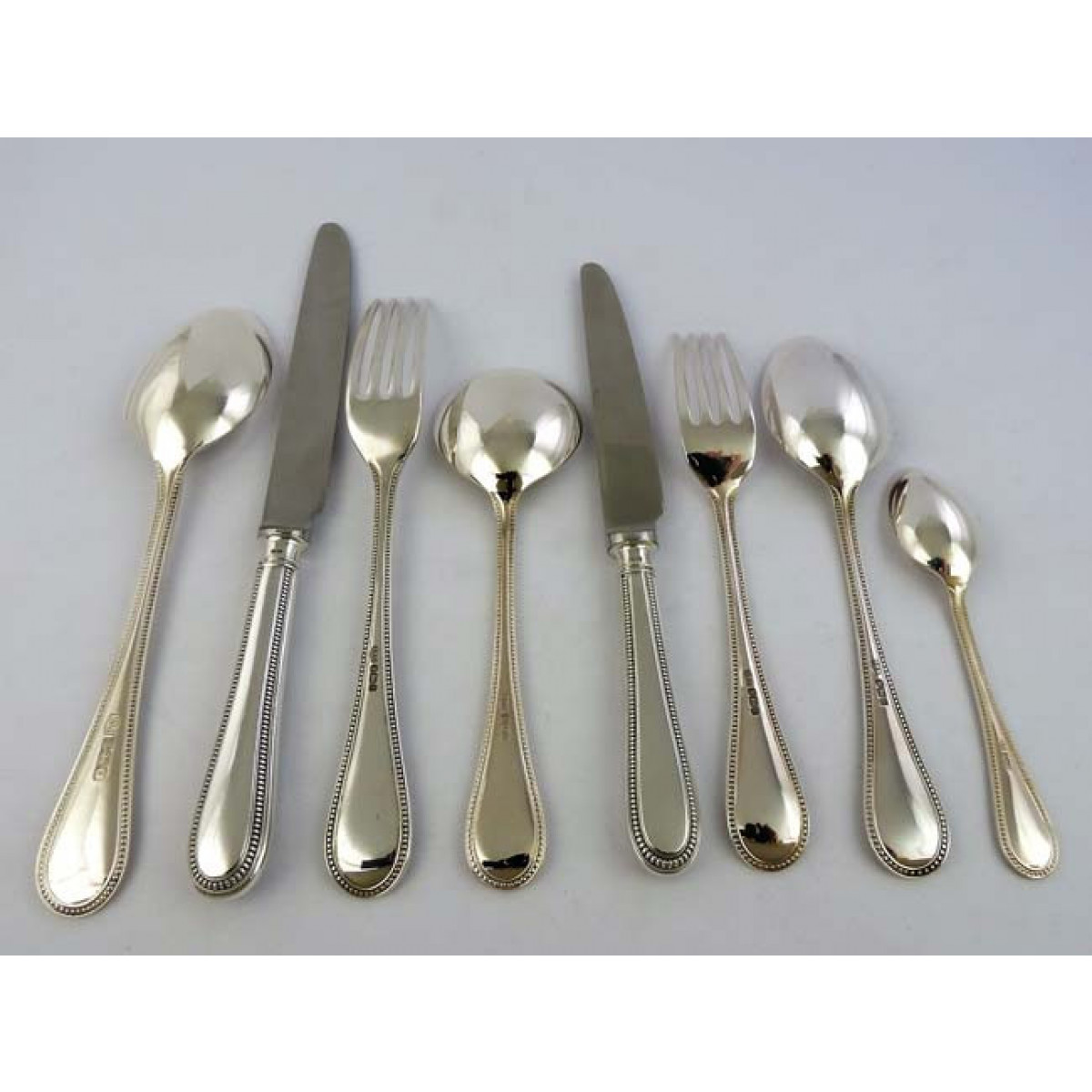 44 piece Sterling Silver Hester Bateman Pattern Cutlery Set, Sheffield ...